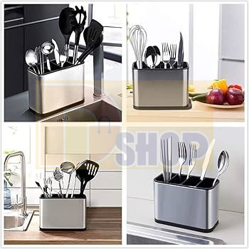 Stainless Steel Cutlery bucket - Kitchen Organizer